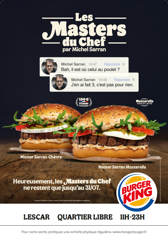 Burger King : masters chefs - Quartier Libre